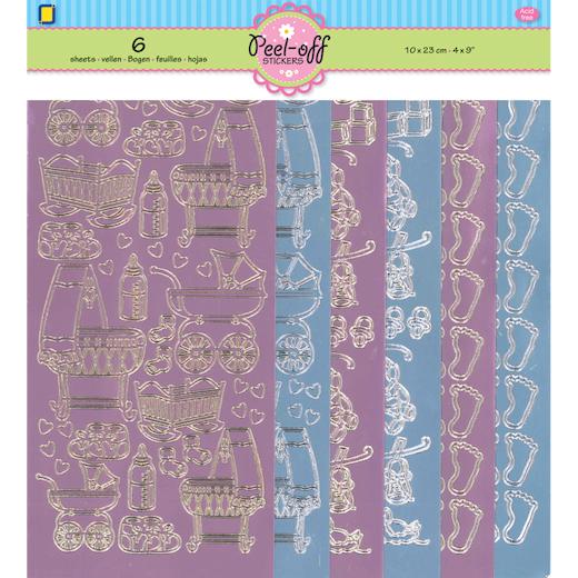 JEJE Peel Off Stickers 6pcs - Baby Boy & Girl 3.9905 | Buddly Crafts