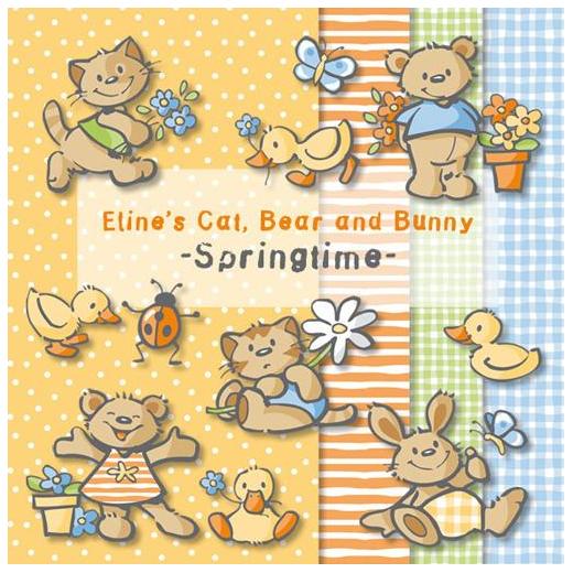 Eline's Digital ClipArt Set - Cat, Bear & Bunny - Springtime | Buddly ...