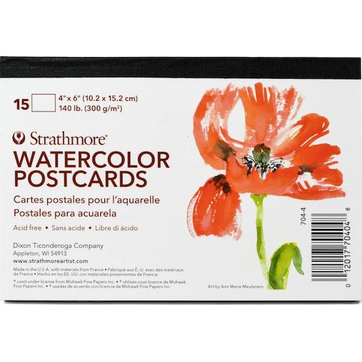 Strathmore Watercolor Postcard Paper Pad 4"x6" - 15pcs | Buddly Crafts