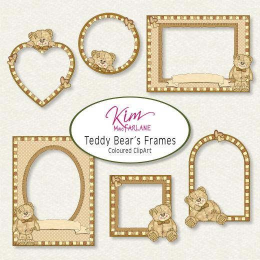 Kim's ClipArt - Teddy Bear Frames Brown | Buddly Crafts