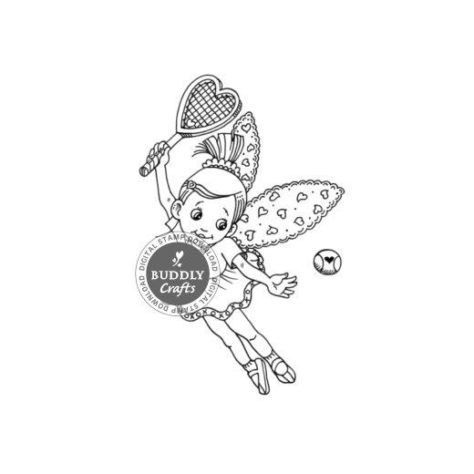 Picture Kitchen Studio Digital Stamp - Tennis Fairy | Buddly Crafts