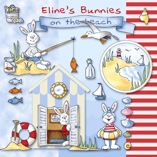 Eline's Digital ClipArt Set - Bunnies on the Beach | Buddly Crafts