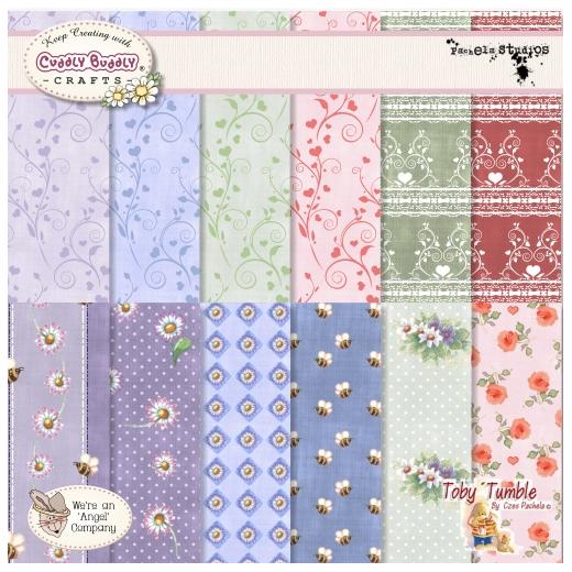 Pachela Studios Digi Papers - Toby Tumble's Hearts & Flowers | Buddly ...