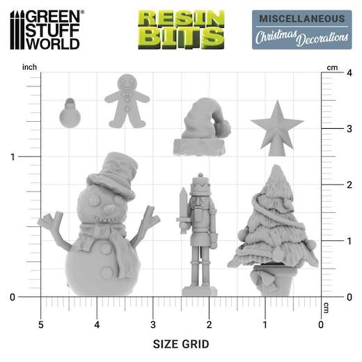 Green Stuff World 3D Printed Resin Bits - Christmas Decorationst 1:48-1 ...